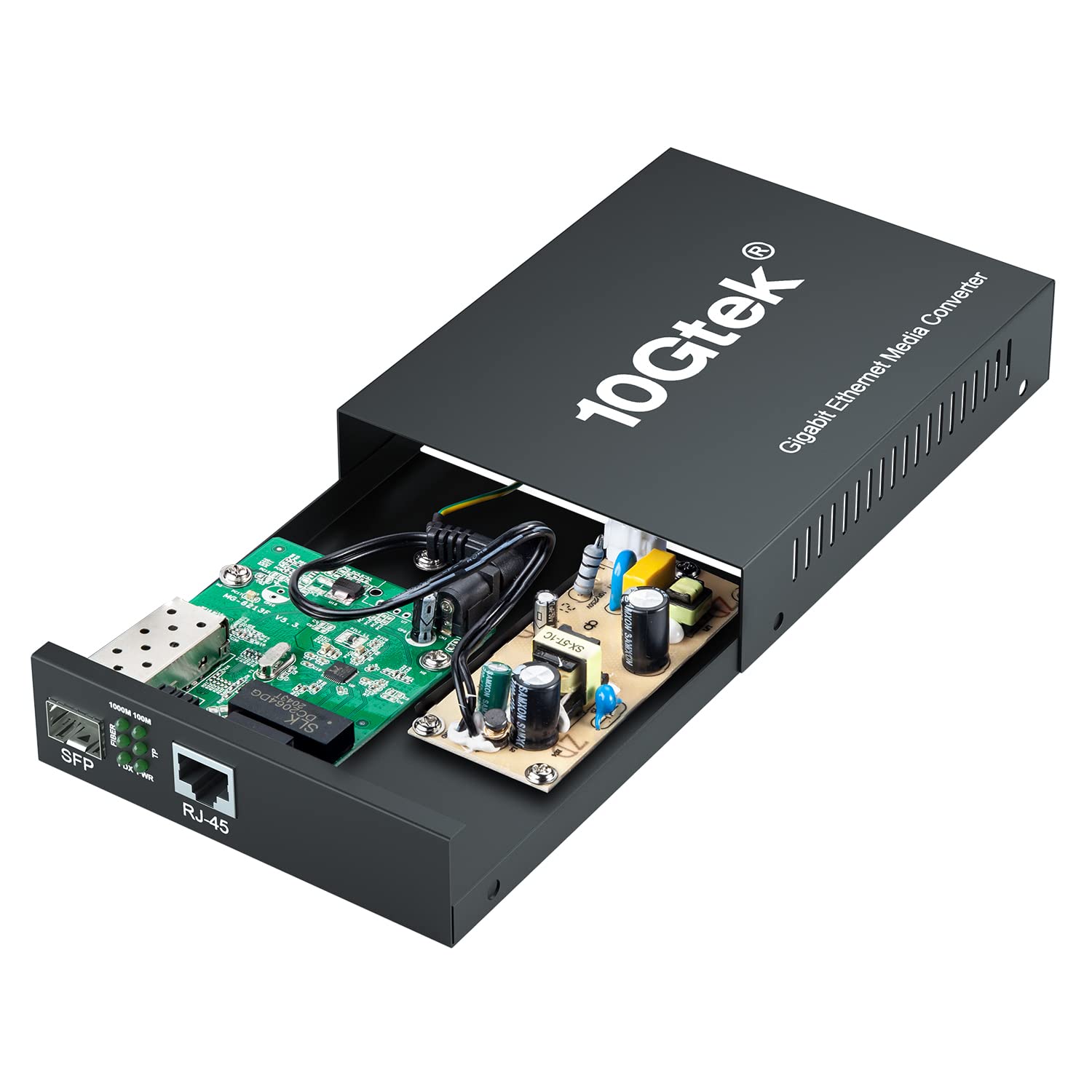 1.25G Media Converter, SFP Slot, Power Inside, with a 1.25G SFP Module, 20km