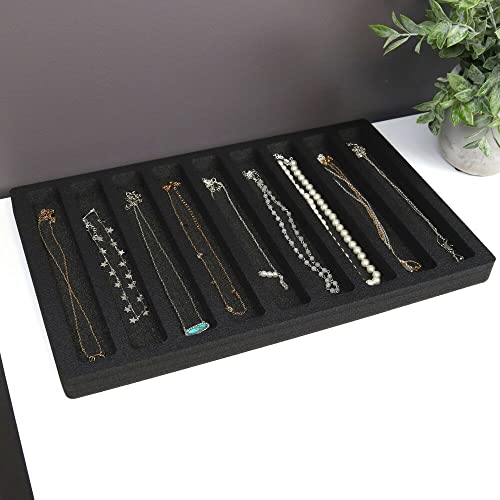 1 Pc of Stackable Jewelry Tray Display Organizer Grid 16x10 Black Foam Necklace