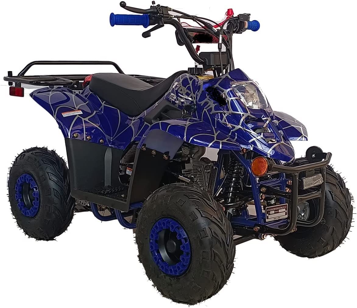 110cc ATV Four Wheelers Fully Automatic 4 Stroke Engine 6 Inch Tires Quads for Kids Spider Black