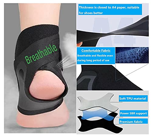 1 Pair Ankle Brace Ankle Support for Women & Men Ankle Wrap for Sprained Ankle Plantar Fasciitis&Achilles Tendonitis with Adjustable Strap Compression Sleeve Ultra Thin for Most Shoes 1 Size Fits All