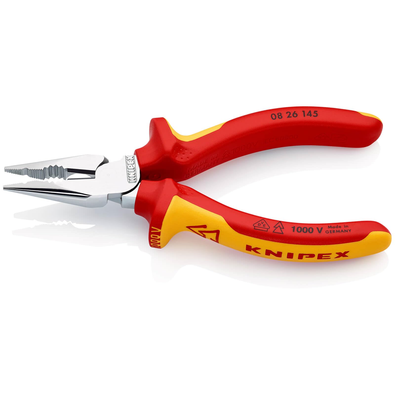 08 26 145 SB Needle-Nose Combination Pliers 5, 71" VDE-Tested In Blister Packaging