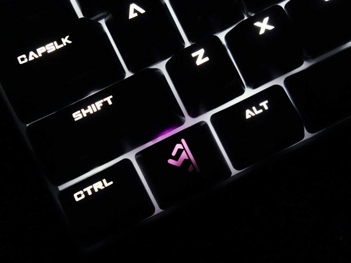 2 Pcs 1.5X R1 Backlit Set Portal Keycap Laser Carving CTRL/Win/ALT/FN Switchs OEM Profile for Most MX Mechanical Keyboards Gaming Replacement (2pcs 1.5u)