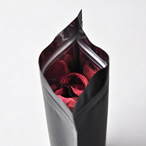 100 Black Metallic Mylar Zip Lock Stand Up Bags Pouches 12x18cm (4.7x7")