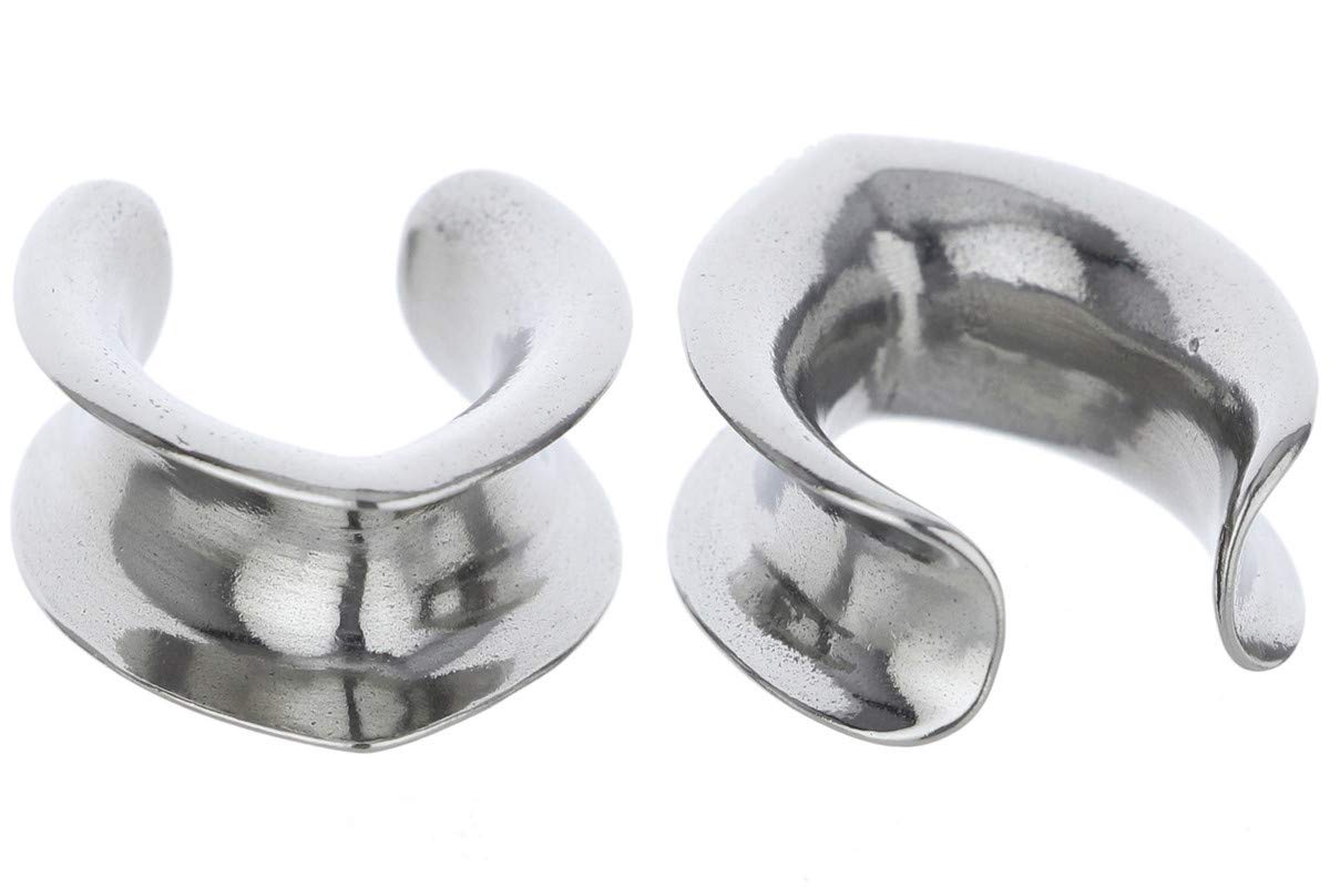 1 1/8 inch 28mm 316L Surgical Steel Teardrop Ear Weights Saddle Hanger Spreader Gauges Piercing Tunnels Plugs Stretching Kit