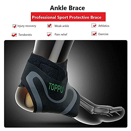 1 Pair Ankle Brace Ankle Support for Women & Men Ankle Wrap for Sprained Ankle Plantar Fasciitis&Achilles Tendonitis with Adjustable Strap Compression Sleeve Ultra Thin for Most Shoes 1 Size Fits All