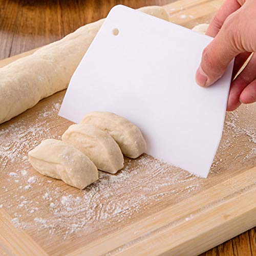 10 Pcs Trapezoidal Dough Scrapers, Hard Plastic Cutters, Food-safe Plastic Dough Cutter, Bench Scraper with Small Hole, Multipurpose Kitchen Gadgets Food Scrapers for Baking Pasta Pastry Pizza Cake