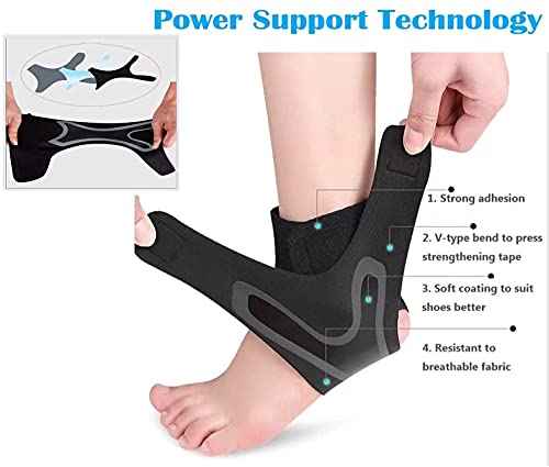 1 Pair Ankle Brace Ankle Support for Women & Men Ankle Wrap for Sprained Ankle Plantar Fasciitis&Achilles Tendonitis with Adjustable Strap Compression Sleeve Ultra Thin for Most Shoes 1 Size Fits All