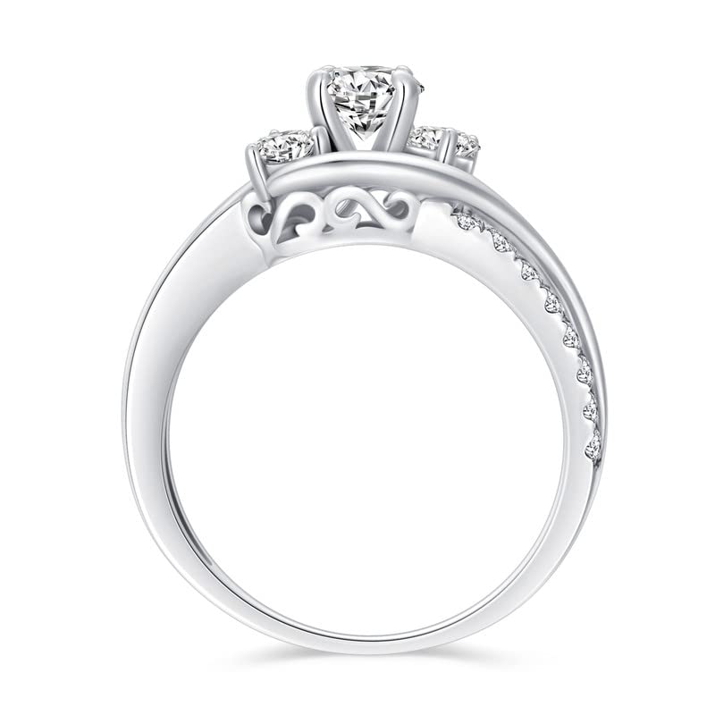 1 Carat (ctw) D-VVS1 moissanite engagement rings for women 14K Gold Rings moissanite rings-14K-6-