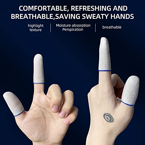 10 Piece Mobile Phone Gaming Finger Sleeves Finger Gloves Thumb Anti-Sweat Breathable Cool Finger Covers Glass Fiber for Mobile Game Touchscreen Finger for Phone Game PUBG
