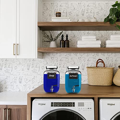 1 Gallon Drink Dispenser with Spigot 18/8 Stainless Steel β Airtight & Leakproof Glass Sun Tea Jar with Anti-Rust Lid, Beverage Dispenser for Parties β Include Ice Cylinder and Fruit Infuser
