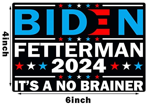 10 Pack Biden Fetterman 2024 It's a No Brainer Stickers Anti Joe Biden Stickers Reflective Decals Laptop Bumper Decal Window Waterproof Car Stickers