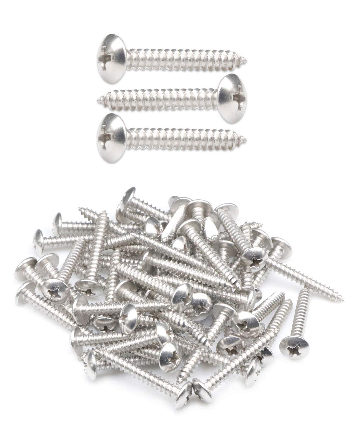 100Pcs #6 x 1" Truss Head Phillips Wood Screws Stainless Steel 304 Self Tapping Screws | by IMSCREWS