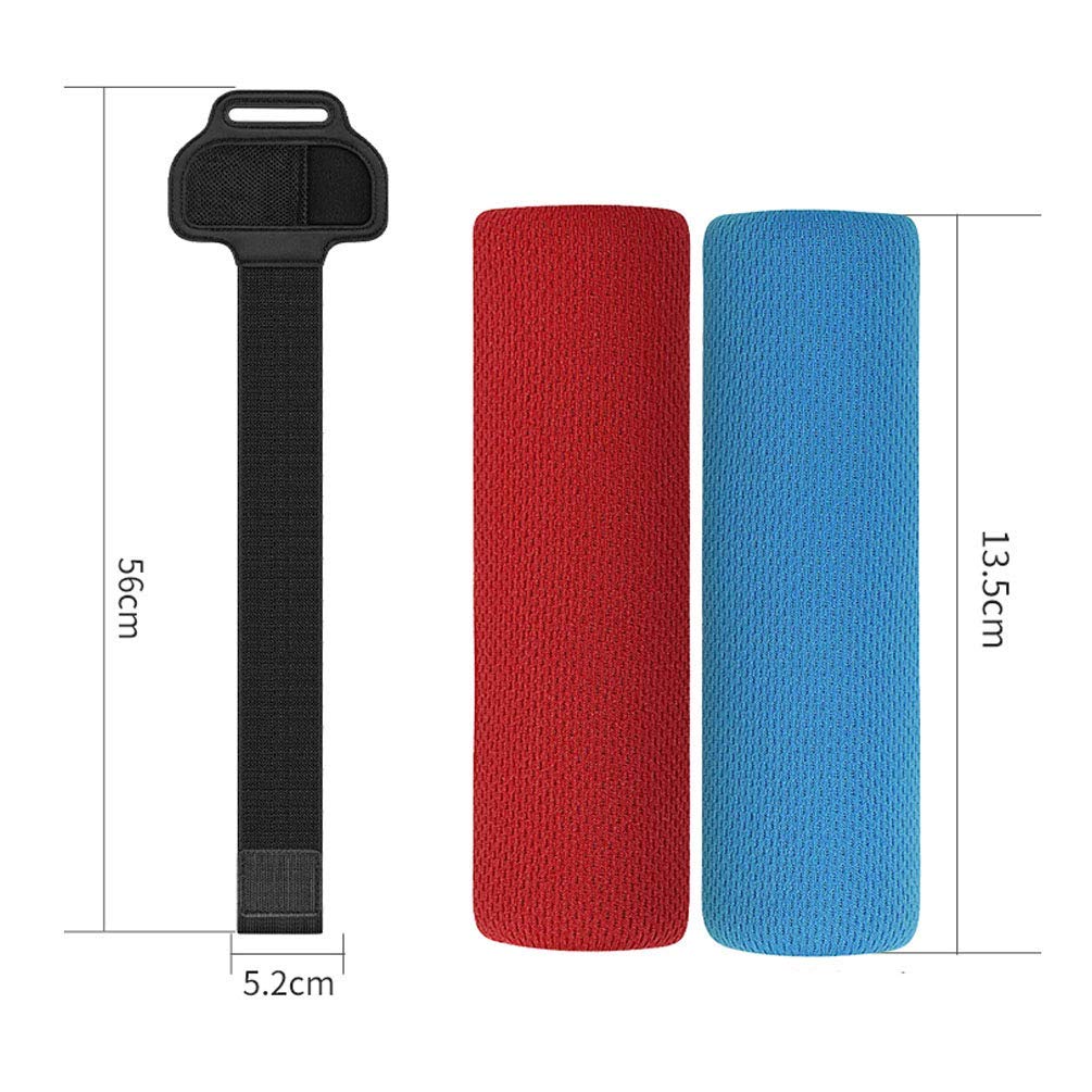 1 Leg Strap and 2 Ring-Con Grips Ring-Con for Nintendo Switch Fit Adventure Game,Non-Slip Grips and Adjustable Leg Strap Compatible with Switch Fitness Yoga Ring Con Accessorise (Red Blue)