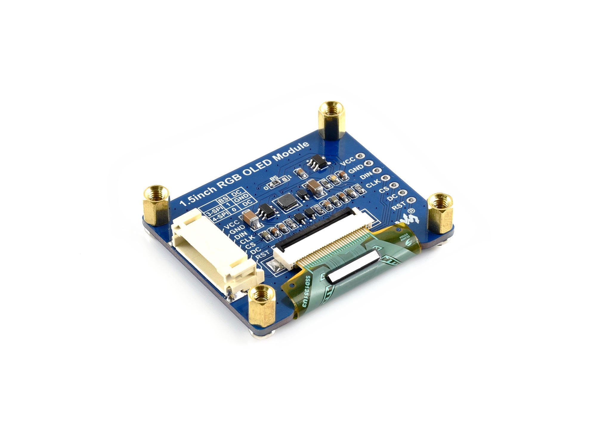 1.5inch RGB OLED Display Module 128x128 16-bit High Color SPI Interface SSD1351 Driver for Raspberry Pi/Jetson Nano Examples Provided