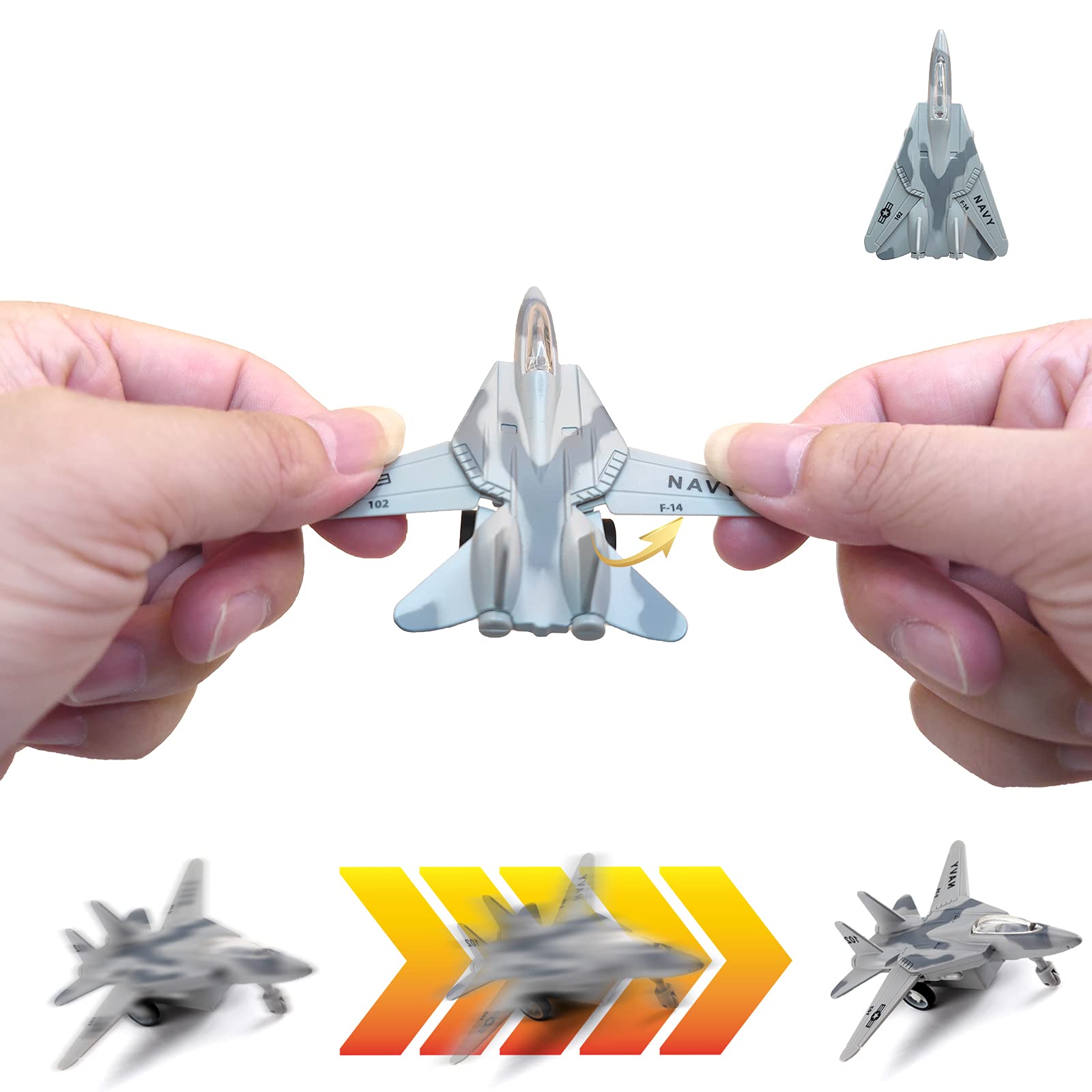 12 in 1 Model Airplane Toys Set Die Cast Metal Military Themed Fighter Jets Mini Air Force Kids Playset