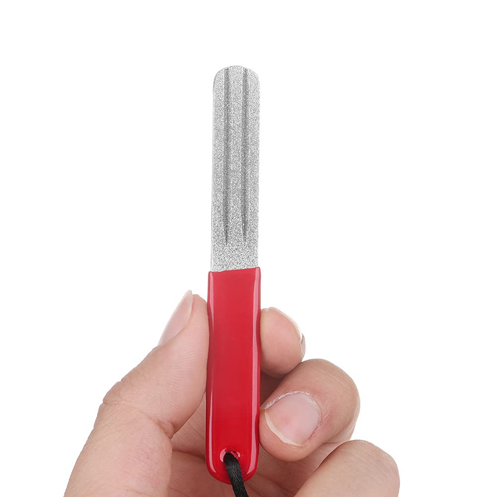 1 Piece Fishing Hook File Fishing Hook Sharpener Double Side Fishing Hook Hone Diamond Fishing Hook Sharpener Fish Hook Grinding File Fishing Accessory, Red