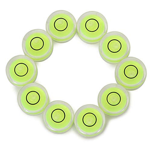 10 Pack Bubble Spirit Level Degree Mark, 18x9mm Circular Bullseye Level Measuring Instruments Spirit Level, Use for Tripod, Phonograph, Turntable (18x9mm)
