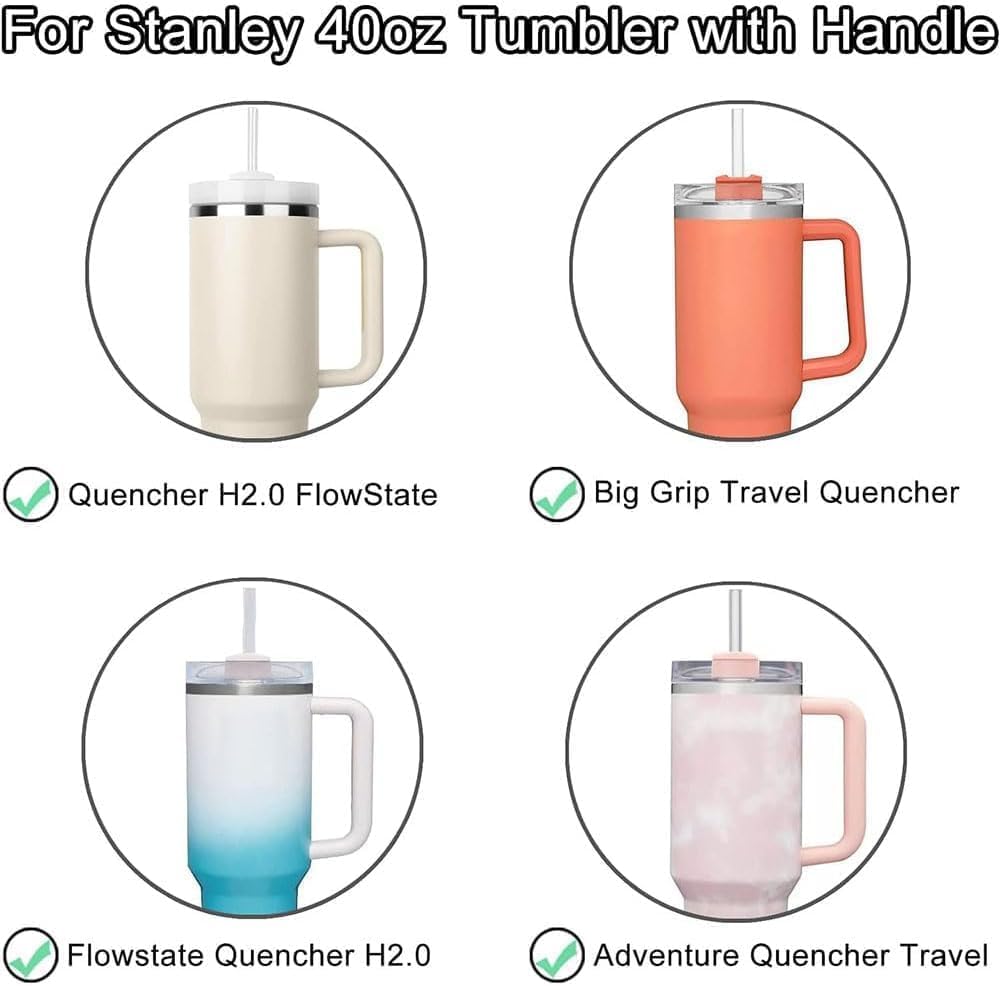 1 Pcs Replacement 40 oz Tumbler Lid for Stanley Cup, Dustproof Spill Proof Splash Resistant Tumbler Covers Fit for Stanley Tumbler and More Coffee Mugs (White)