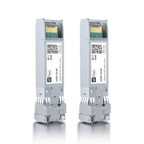 10G Multimode SFP+ LC Module, 10GBase-SR Fiber Transceiver for Ubiquiti UniFi UF-MM-10G, Mikrotik, Netgear, D-Link,TP-Link and More (MMF,850nm,300m,DDM) 2 Pack