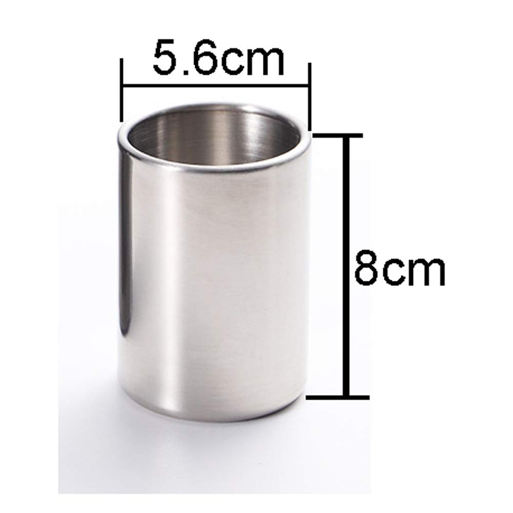 1 Piece Stainless Steel Fruit Fork Holder Cocktail Fork Holder Jar Stainless Steel Kitchen Utensil Holder Food Pick Forks Holder Coffee Spoon Holder Cup, Silver-Tone