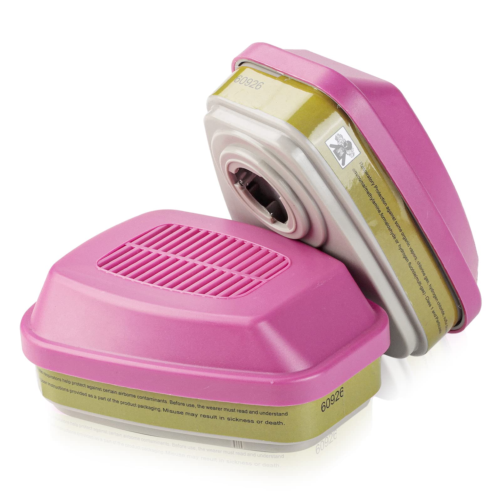 1 Pair Respirator Cartridge, 60926 Respirator Filter, Against Organic Vapors, Acid Gases, Ammonia Methylamine, Formaldehyde and Particulates, Compatible with 6000 7000 FF-400 Series Respirator