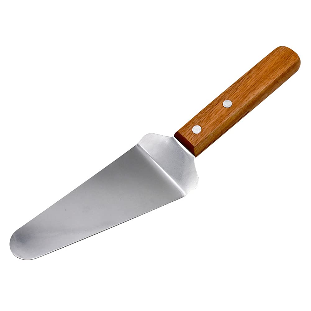 1 Piece Pie Server Stainless Steel Pie Server Shovel Cake Holder Transfer Triangular Transfer Spade Spatula Baking Server Shovel with Wooden Handle
