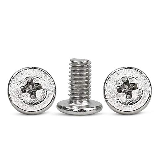 100pcs M1.4 M2 Big Flat Head Screws Cross Thin Headed Screw for Laptop for Computer Mobile Phone Bolt Nickel Plated 2mm-6mm L - (M1.4x3.5m) SCRW-169499