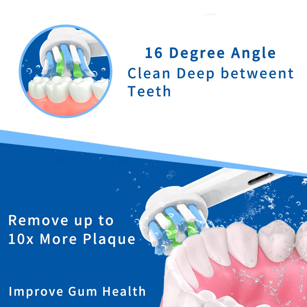 10 PCS YMPBO Toothbrush Replacement Heads Soft Bristles, Black