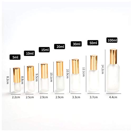 12 Pack 1.7 Oz Frosted Glass Spray Bottles with Fine Mist Atomizer &Golden Pump Cap,Empty Travel Size Perfume Liquid Containers for Essential Oils-Stickers,Pipette&Funnel included (Pack of 12)