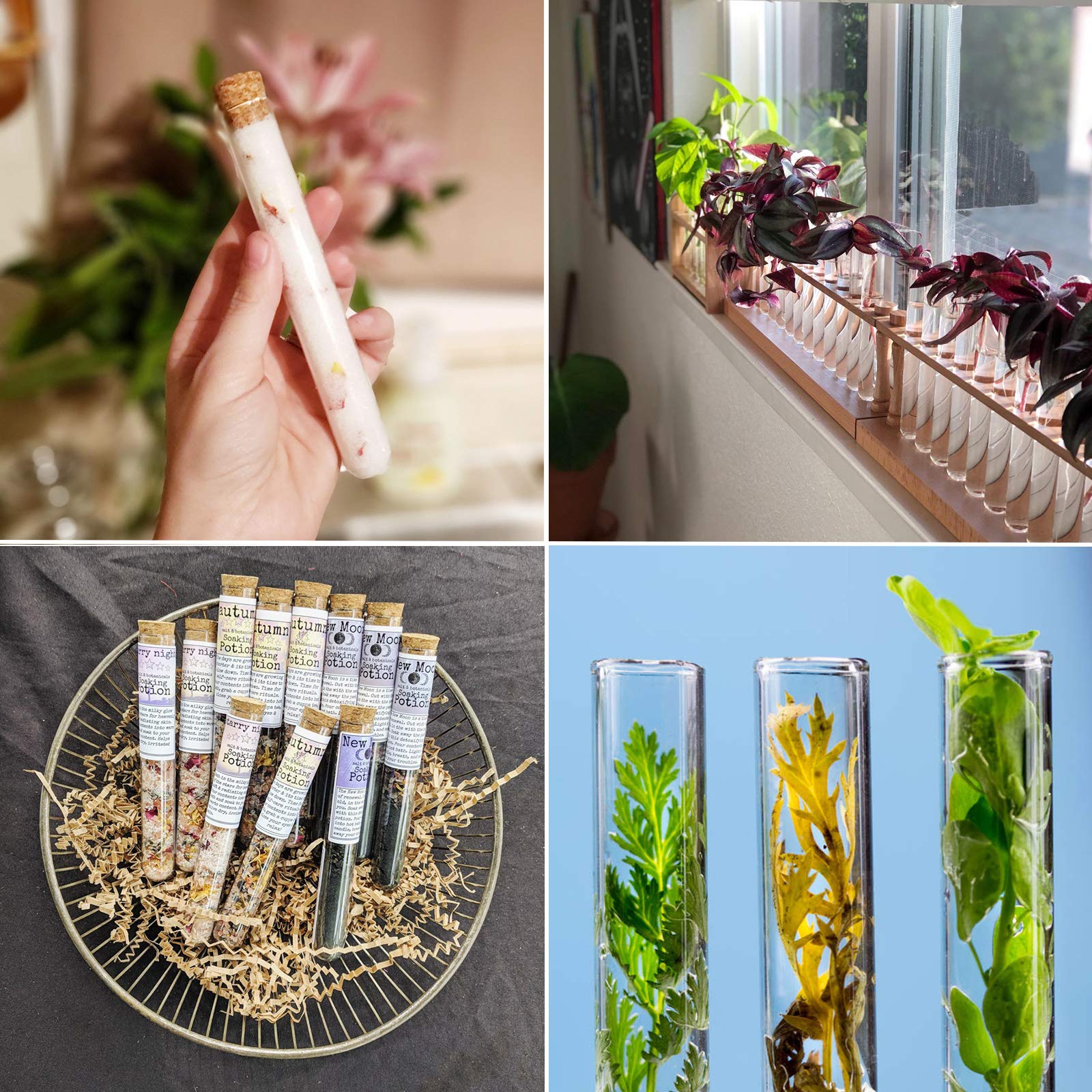 20x150mm 35ml Glass Test Tubes,20 Pcs Glass Test Tube with Cork Stoppers for Bath Salts,Candy Storage,Plants,Science Themed Party and Home Decoration