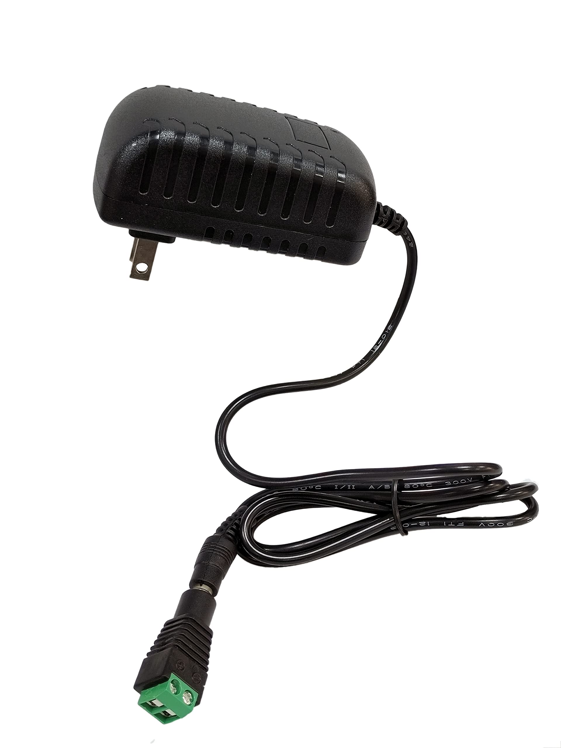 12 Volt 2A Power Adapter Supply, AC 100-240V to DC 12 V Power Supply Transformer Charger Wall Plug for DC12V Light Security CCTV Camera, Black, 8x5x3.3 cm