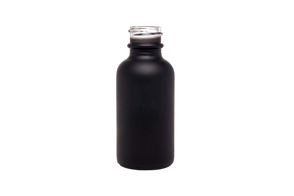 12 Pack Black Coated Boston Round Essential Oils Aromatherapy Glass Bottles Jar With Black dropper cap, 1oz