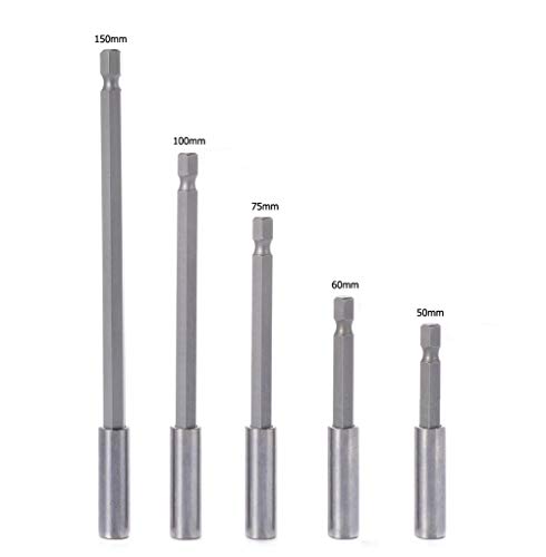 10-Pieces Magnetic Bit Holder Extension, 1/4 inch Hex Shank Heavy Duty Quick Release Screwdriver Drill Bit Holder Extension Set for Screws, Nuts, Drills, Handheld Drivers 50/60/75/100/150mm