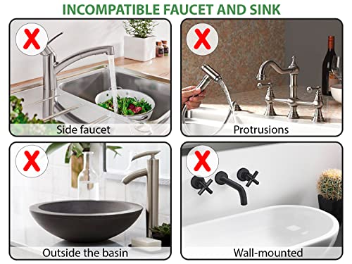 1 Pcs Grey Silicone Faucet Handle Drip Catcher Tray - Drip Catcher for Sink Faucet – Kitchen Faucet Drip Mat - Sink Faucet Splash Guard - Faucet Pad - Counter Faucet Mat - Silicone Sink Protector !