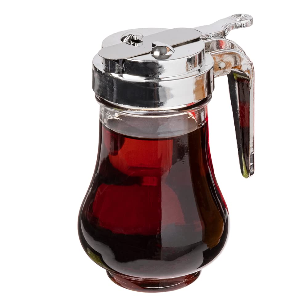 1 Syrup Dispenser 8oz (240mL)|Glass Bottle No-Drip Pourers for Maple Syrup, Honey|Pancake Syrup Dispenser by Back of House