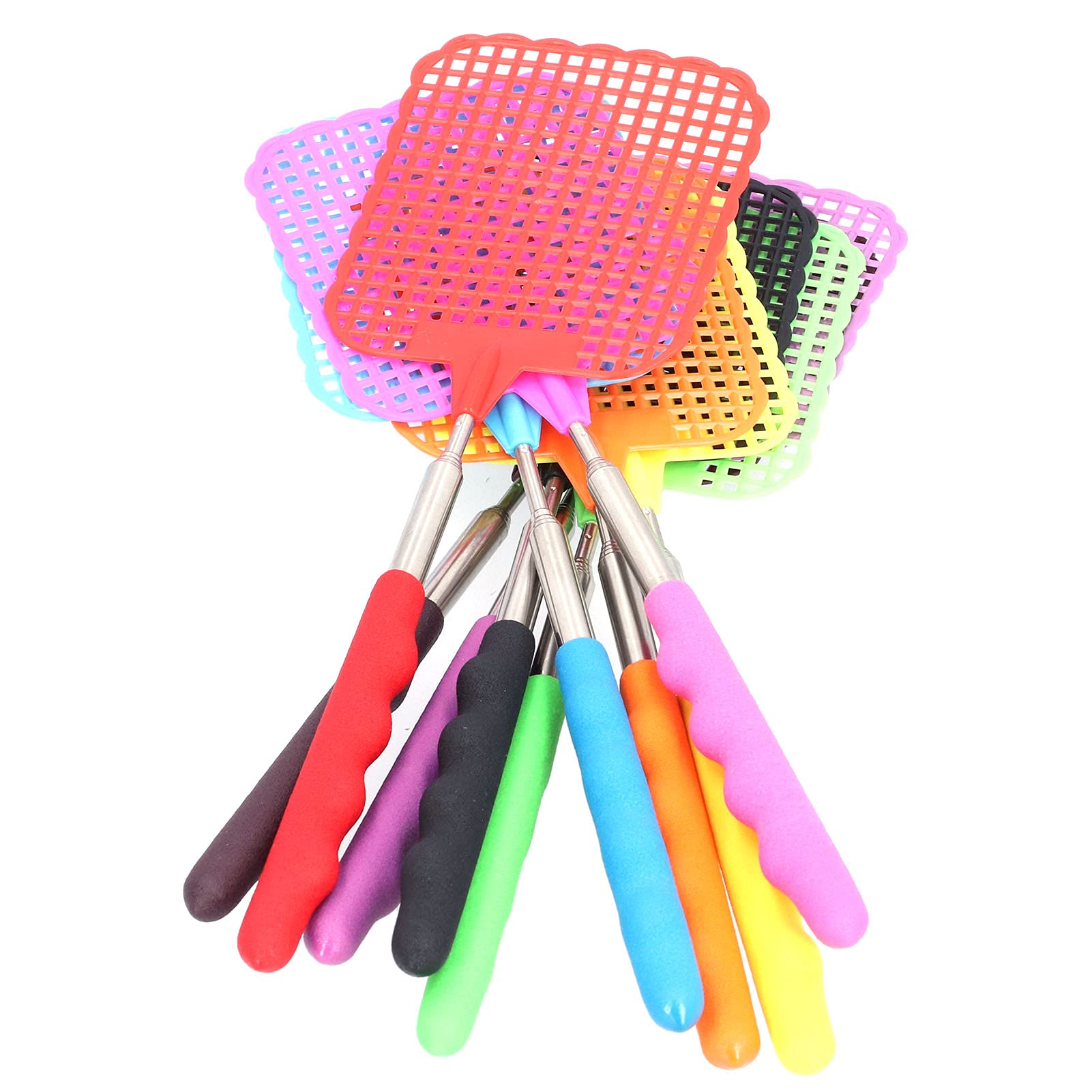 01 02 015 Fly Swatter, Stainless Steel Mini Fly Racket Retractable Durable for Home Office for Anti- for Repel Mosquitoes for Outdoor Camping