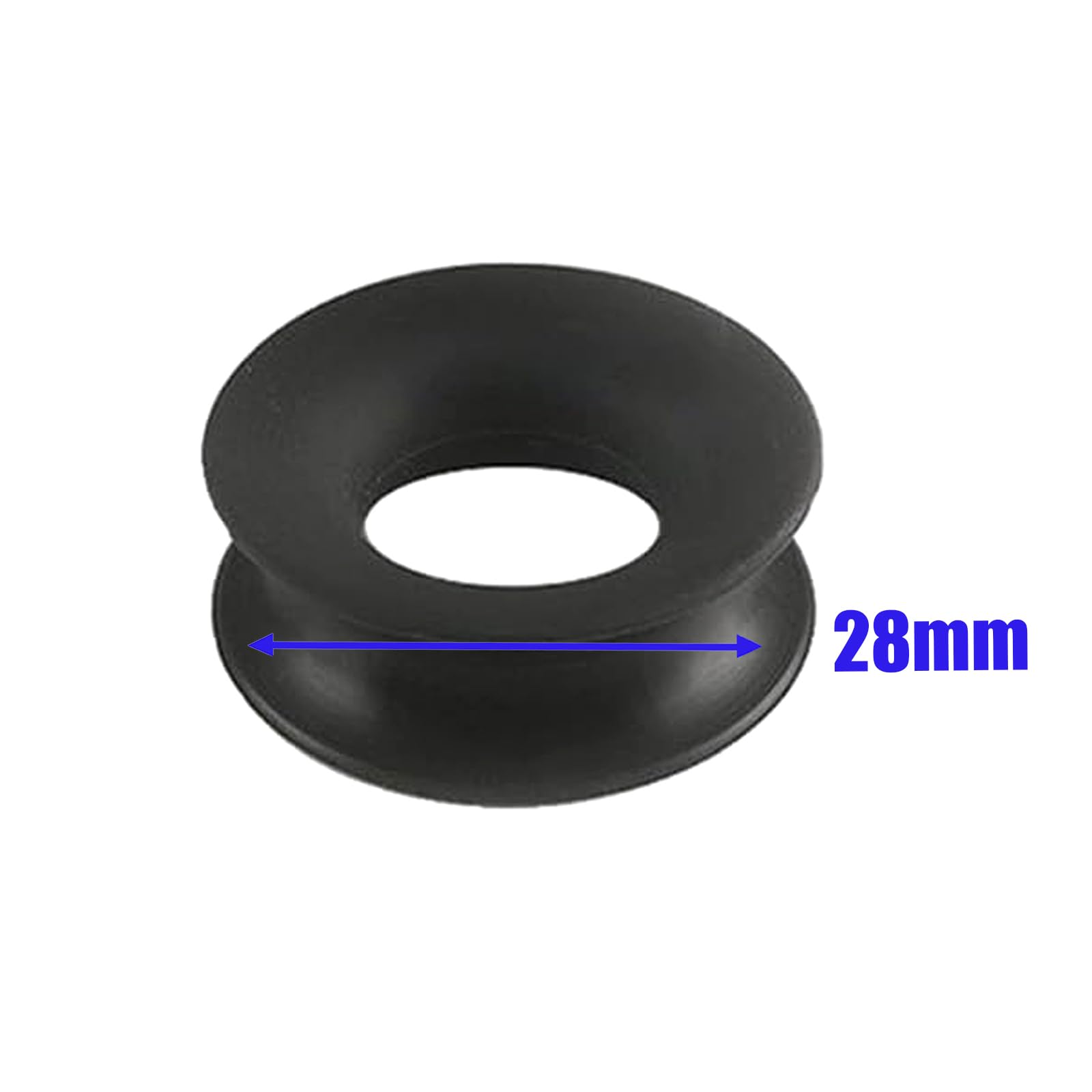 1 1/16" Inch (28mm) Black Silicone Double Flared Ear Plugs - Sold as a Pair