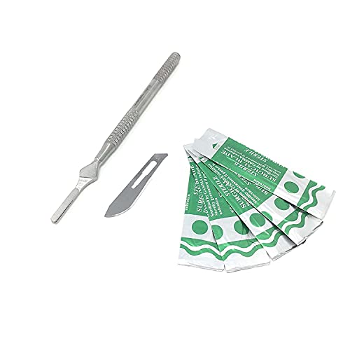 1 Round Scalpel Handle German Stainless No. 4 + 5 Sterile Surgical Blade No.22