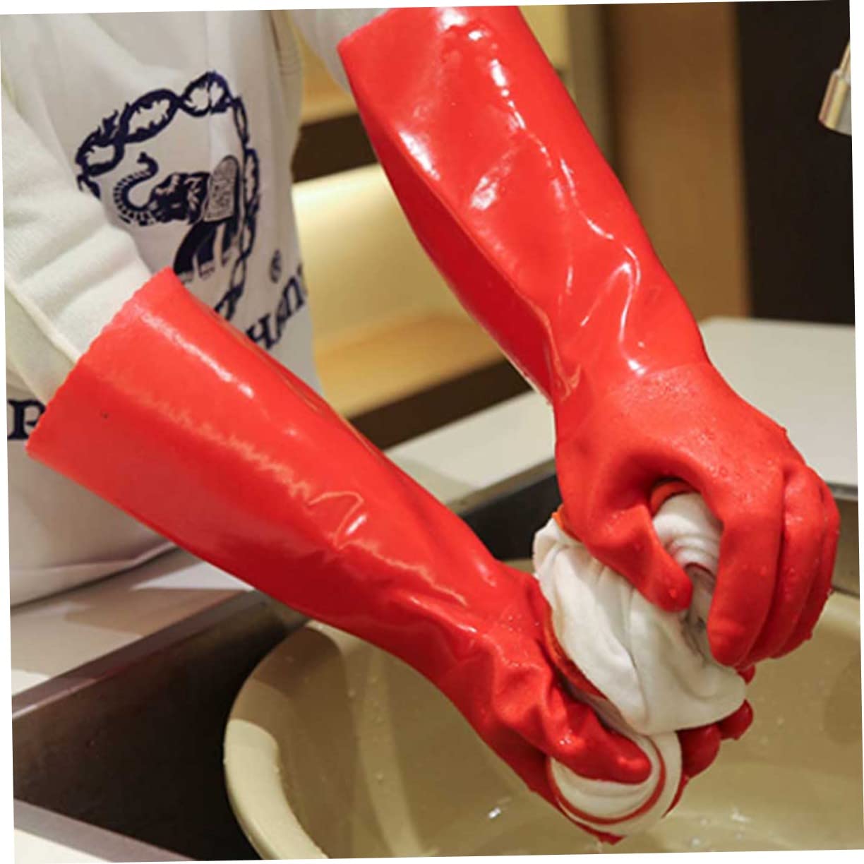 1 Pair gloves for cleaning latex gloves kitchen cleaning gloves housework gloves non-slip gloves thicken