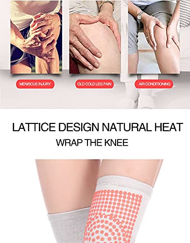 1 Pair Self Heating Support Knee Brace Warm for Arthritis Joint Pain Relief and Injury Recovery Knee Pads (Light Yellow,S)
