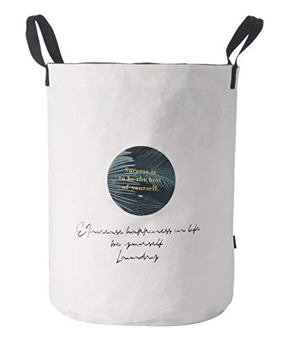 18.5" Laundry Hamper Large Waterproof, Laundry Hampers, Foldable Fabric Laundry Basket, Clothes Laundry Hamper, Toy Storage Bin, Waterproof Round Canvas Storage Basket