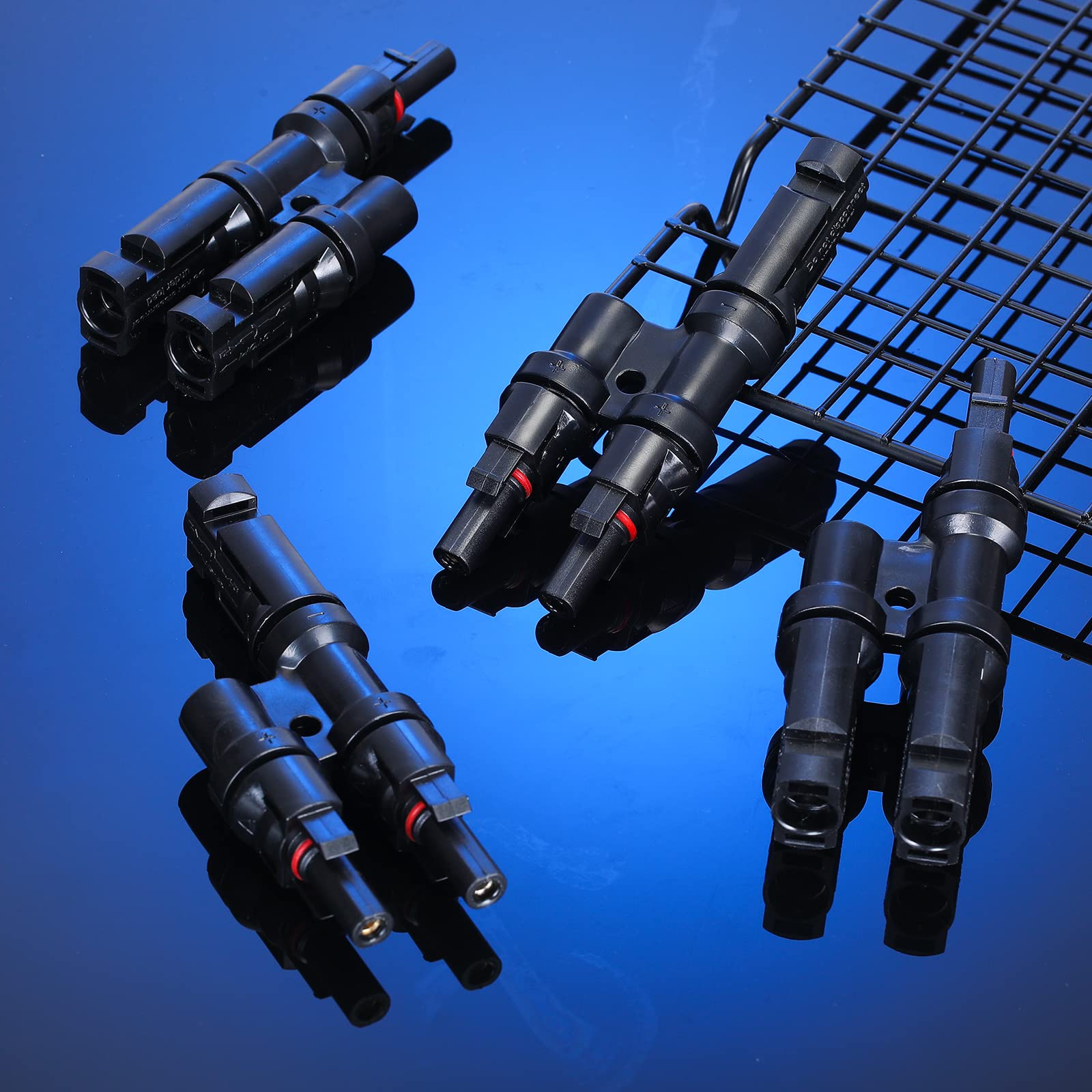 10 Pairs Solar Branch Connectors Y Connector Waterproof Solar Panel Connector Solar Wind Power Parts and Accessories for Parallel Connection Between Solar Panels