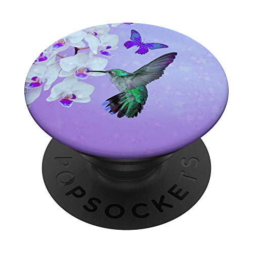Cell Phone Pop Up Holder Hummingbird Flower Butterfly Purple PopSockets PopGrip: Swappable Grip for Phones & Tablets