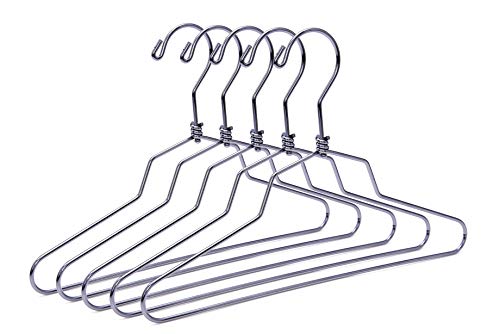 10 Quality Metal Children Hangers, Swivel Hook, Stainless Steel Heavy Duty Wire Clothes Hangers (10, Kids - 12" inch)