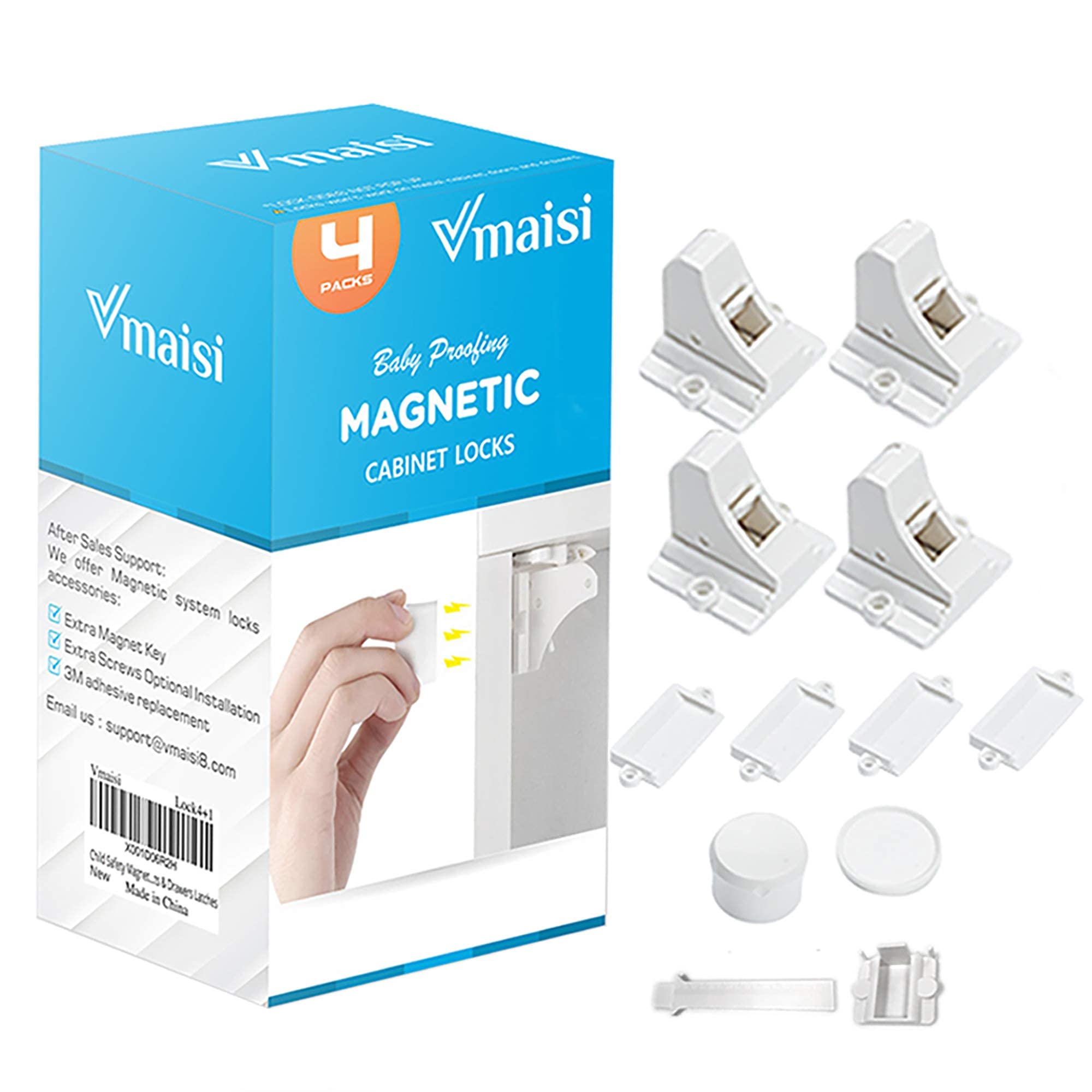 20 Locks Magnetic Cabinet Locks - 5 Magnet keys bundle Baby Proofing Safety Child Locks