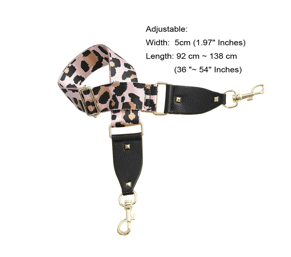 1.97" Wide Strap Adjustable Crossbody Bag Strap Replacement All-Match Canvas Strap Purse Strap Handbags Strap (Pale Pink)