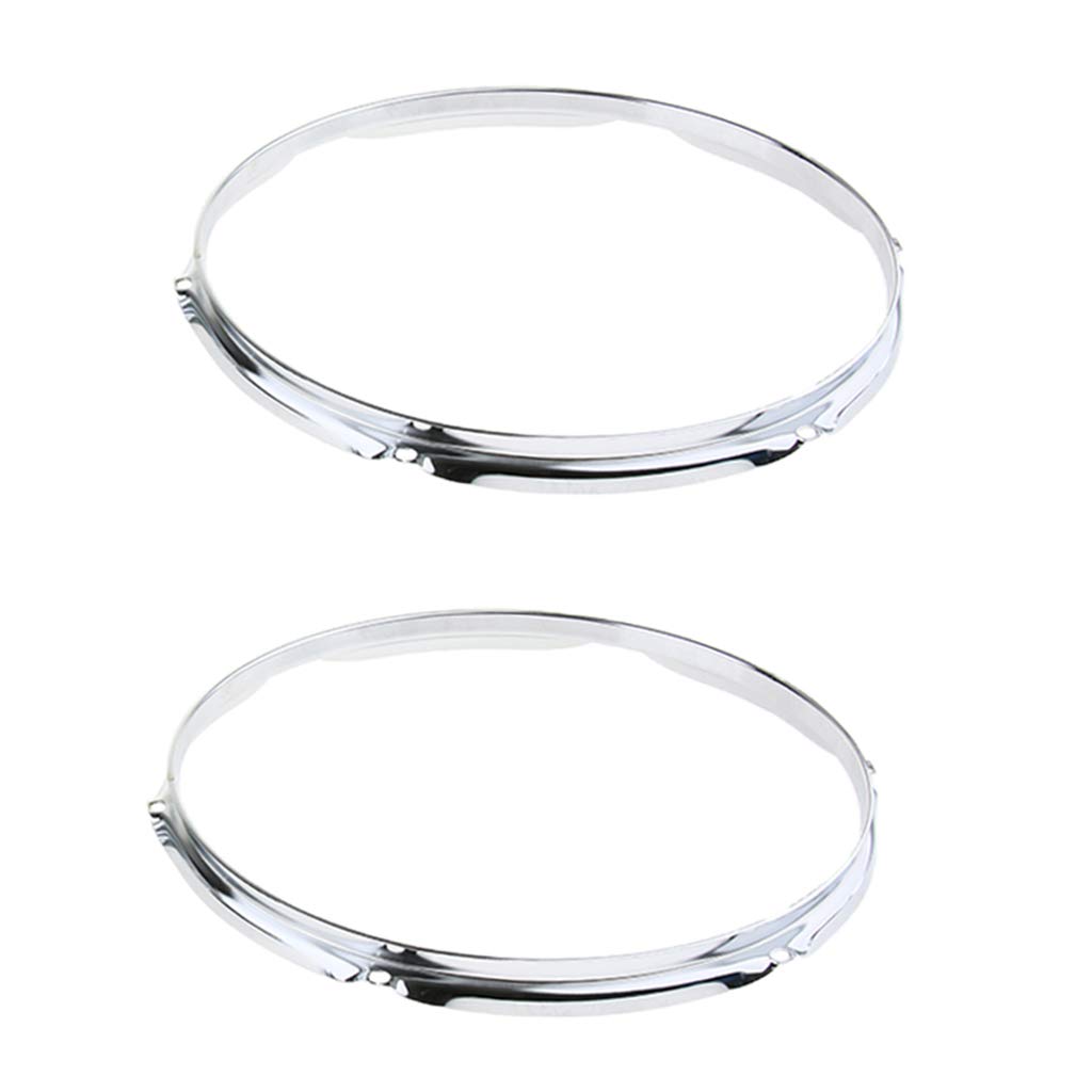 1 Pair Tom-Tom Drum Hoop Die Cast Ring Rim for 10/12/13/14inch Tom Drum - Silver, 13inch 6 Hole