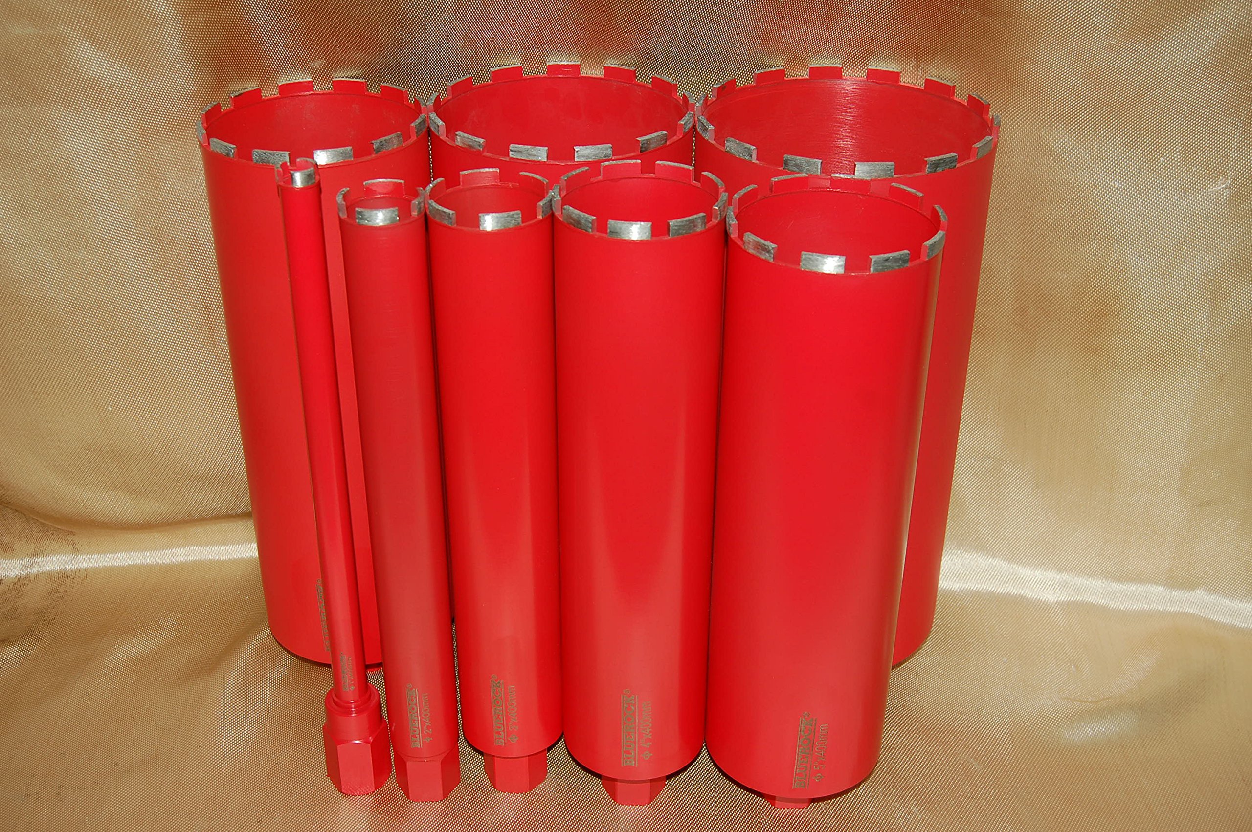 1" - 8" Inch Diamond Wet Core Drill Bit Set 1-1/4” Threaded by BLUEROCK Tools for Concrete Rebar Asphalt Brick Rock Masonry Hole Barrel Coring Bits
