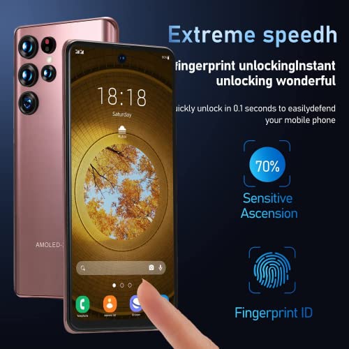4G Unlocked Cell Phones,4G+128GB Dual Sim Smartphone, C21 Unlocked Mobile Phone with 6.8inch Waterdrop Screen, Android Phone 24+48 MP | 5000mAh | Fingerprint Lock & Face ID | US Version (rose gold)