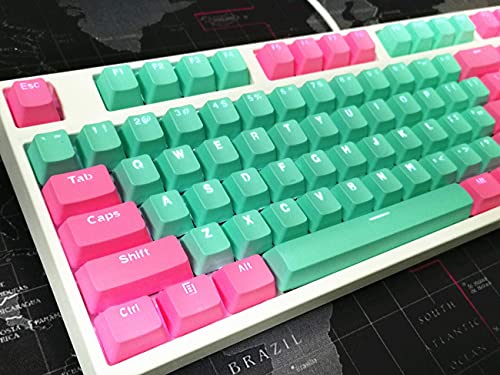 104 Keys Miami PBT Doubleshot Backlit Keycaps ANSI/ISO Keyset OEM Profile for 60%/87 TKL/104/108 Cherry MX Switches Gaming Mechanical Keyboards (Miami)